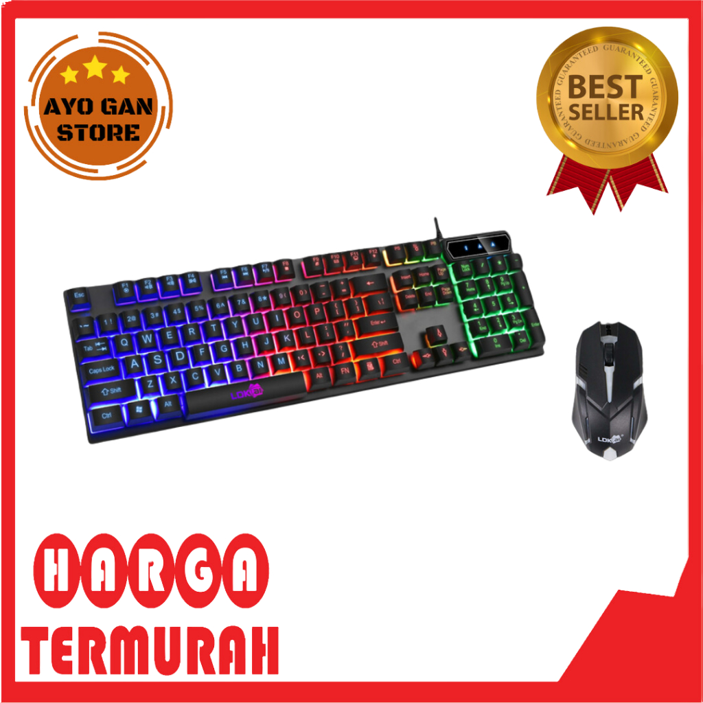 Jual Keyboard Gaming LED with Mouse LDKai - 832 - Black | Shopee Indonesia
