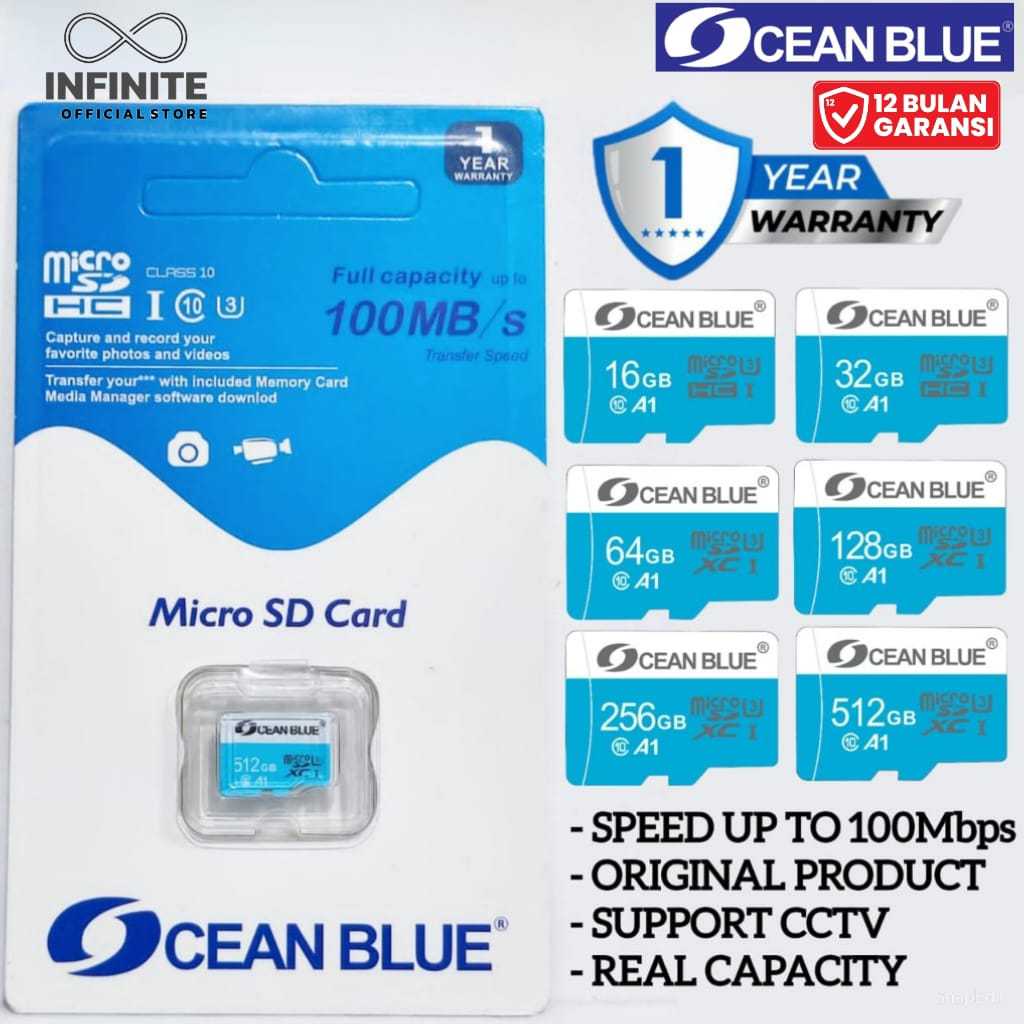Jual Memory Card Hp Micro SD Kartu TF Class 10 OCEANBLUE Kapasitas 128 ...