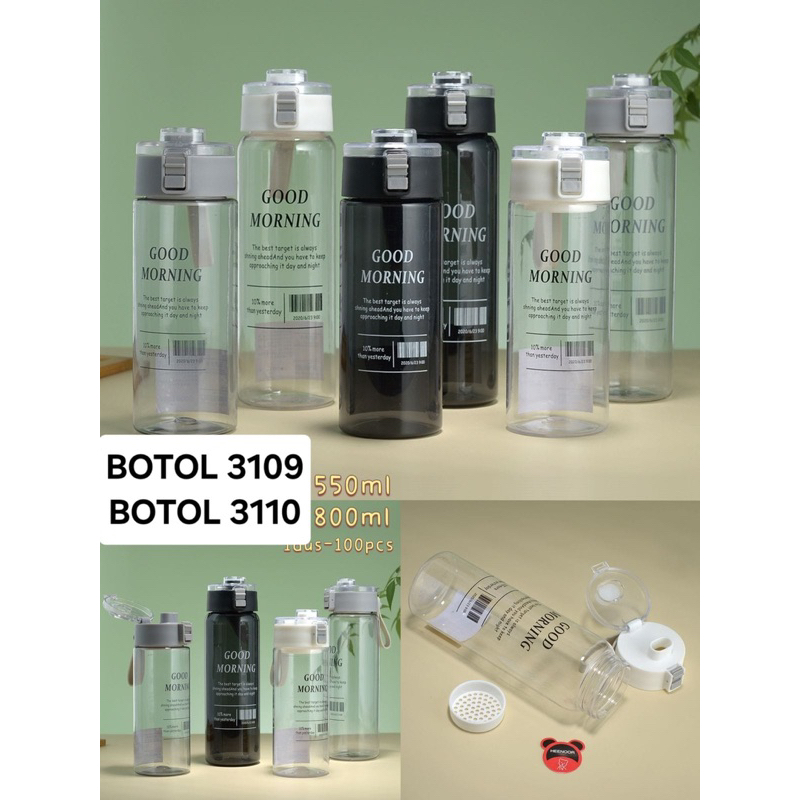 Jual LRMS Botol Minum Transparan Bening Estetik Botol Air Minum 550 800 ...