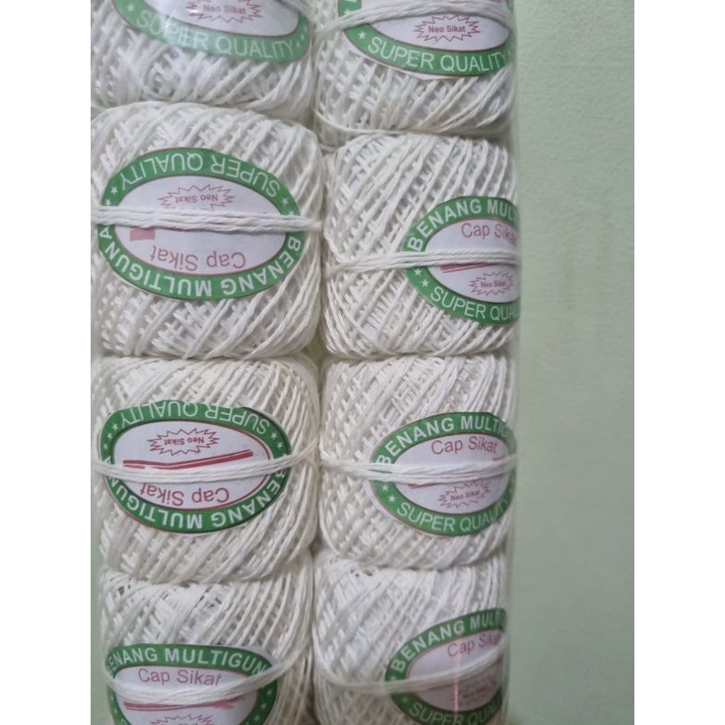 Jual ( 1 pak isi 10 roll ) Benang kasur Benang serbaguna / tali bendera ...
