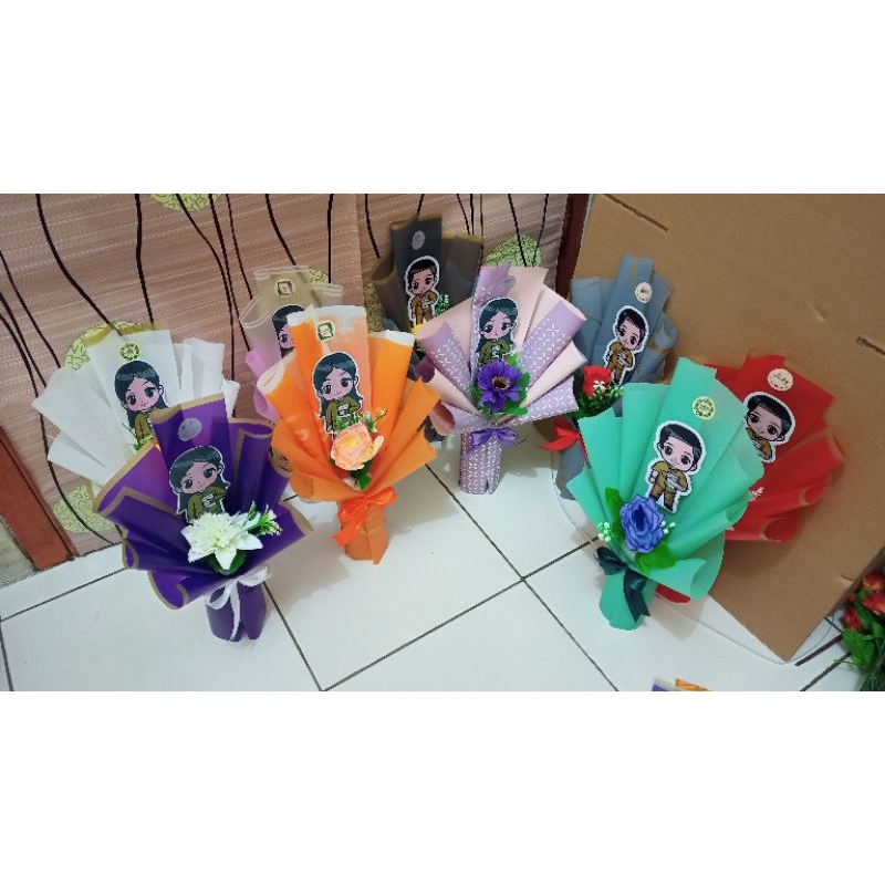 Jual Single Buket Hari Guru Buket Hari Guru Bouquet Bucket Topper Guru ...