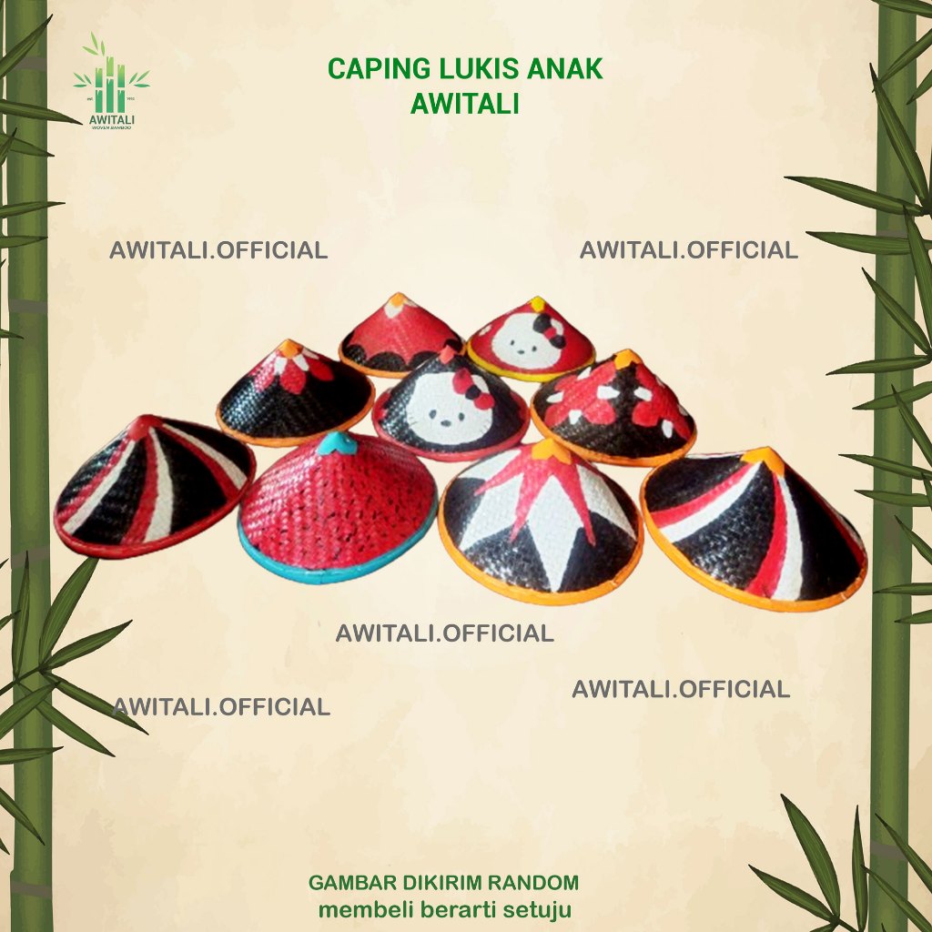 Jual Caping Anak Lukis Petani Awitali Premium Topi Bambu Plus Kopyah ...