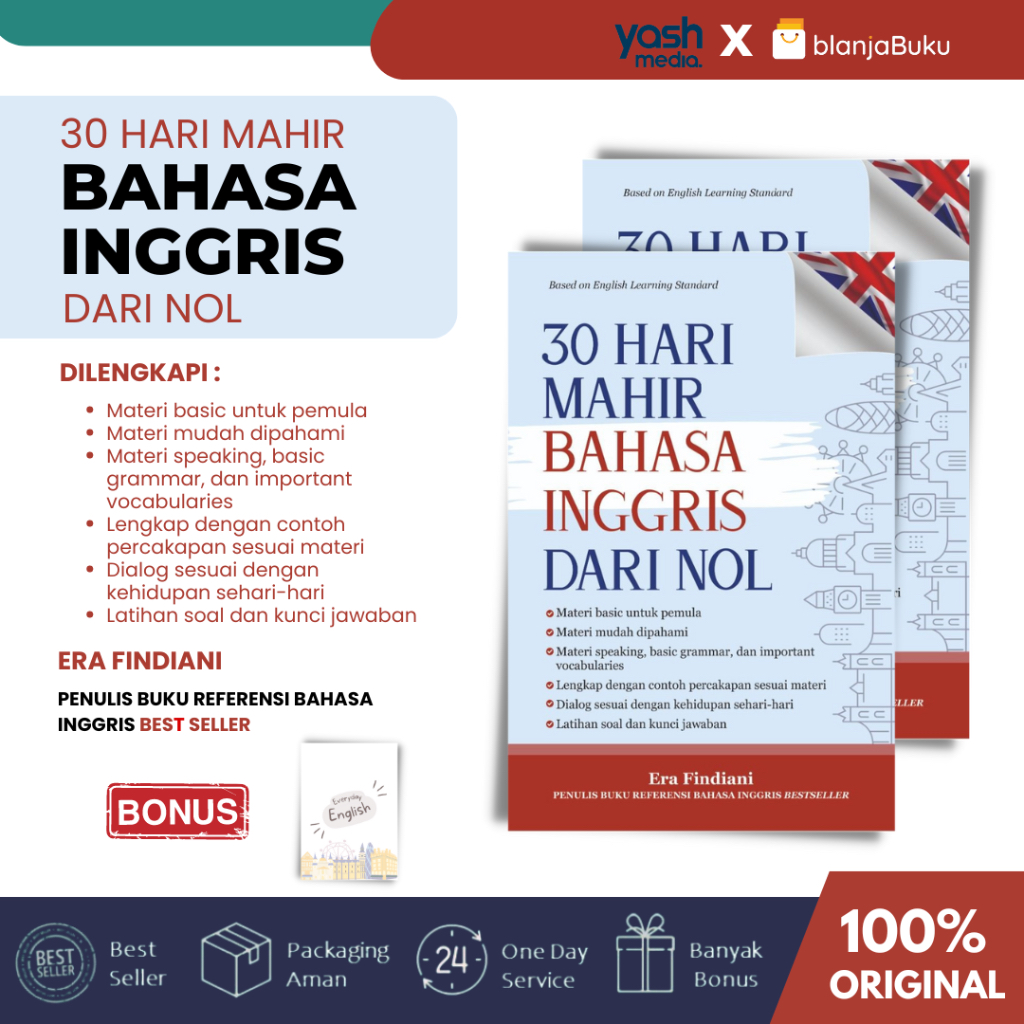 Jual Buku Bahasa Inggris Terbaru - 30 Hari Mahir Bahasa Inggris Dari Nol - Yash Media | Shopee ...