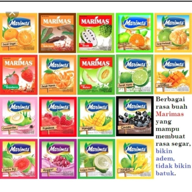 Jual Marimas Minuman Serbuk Aneka Rasa 1 renceng isi 20 sachet(kecuali ...