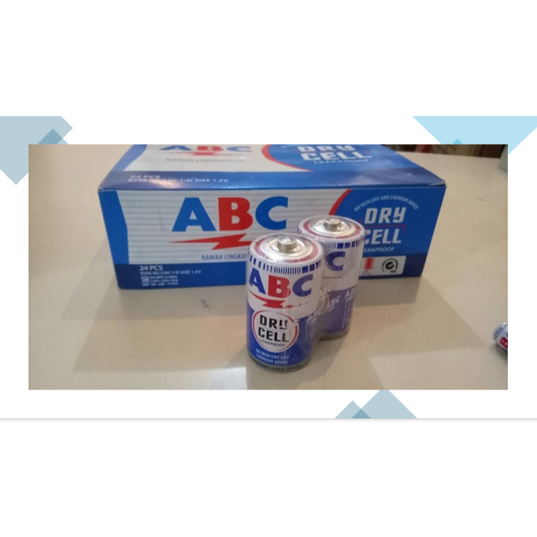 Jual Baterai / Battery Ukuran Besar R20 D Merk ABC Biru ( Isi 2 buah ...