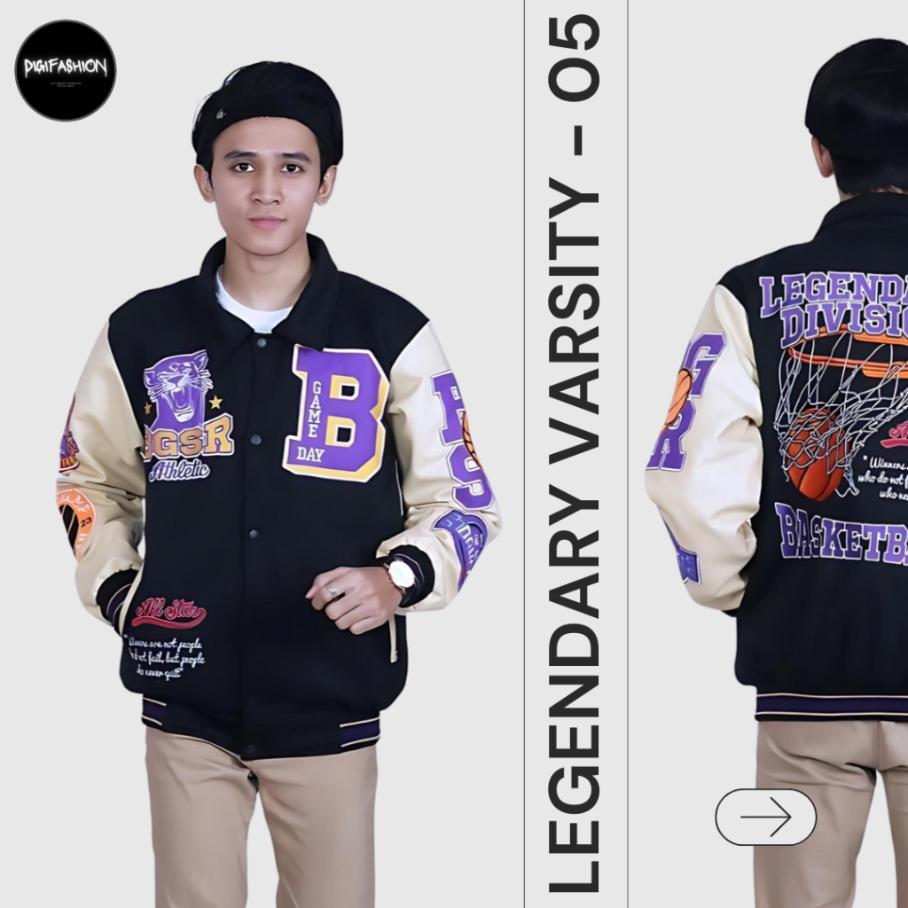 Jual LEGENDARY - Jaket Varsity Windbreaker Tebal Premium Jumbo Lengan ...