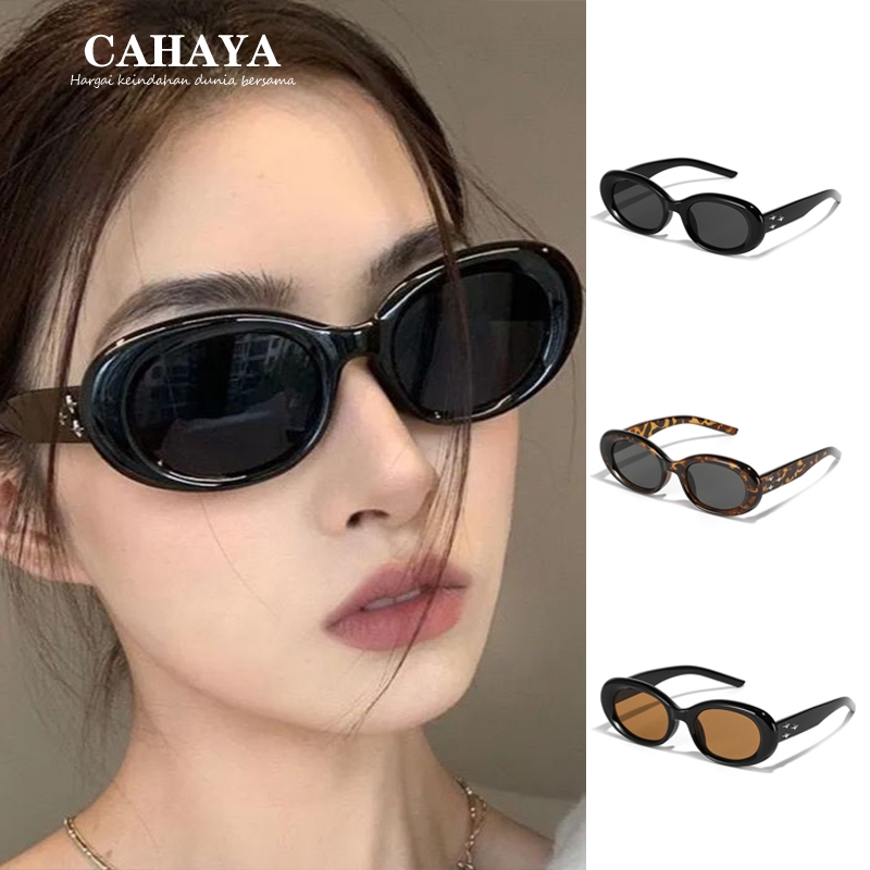 Jual Kacamata Fashion Y2K Oval Vintage UV Blocking Glasses | Shopee Indonesia