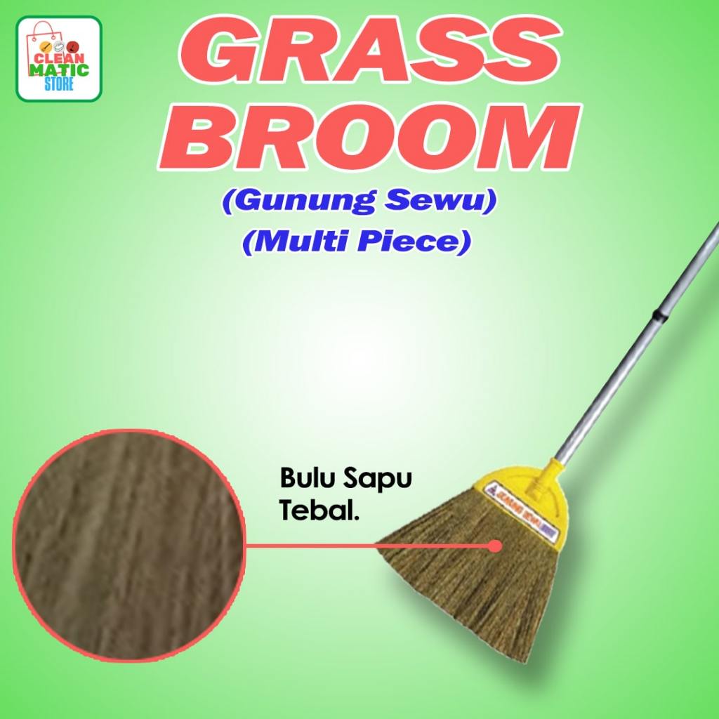 Jual GUNUNG SEWU SAPU RUMPUT MULTI PIECE - Dengan tongkat 3 bagian ...