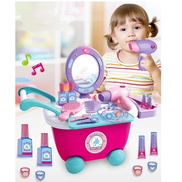 Jual IST Mainan MAKE UP HAPPY GIRL PLAYSET 2 IN 1 35 pcs No 688-30B ...