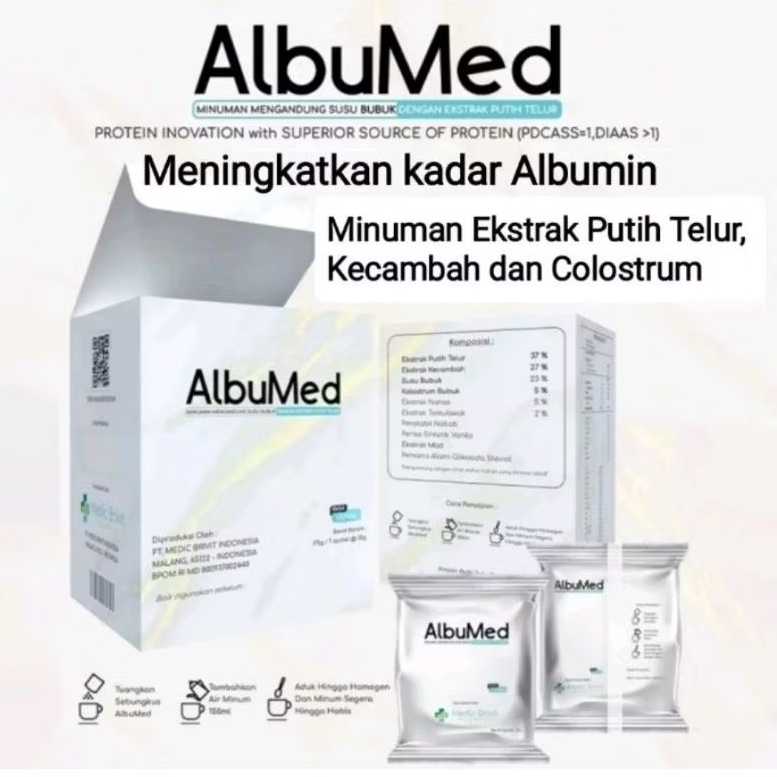 Jual ALBUMED isi 7 Suplemen peningkat Albumin (Putih Telur+Kecambah ...