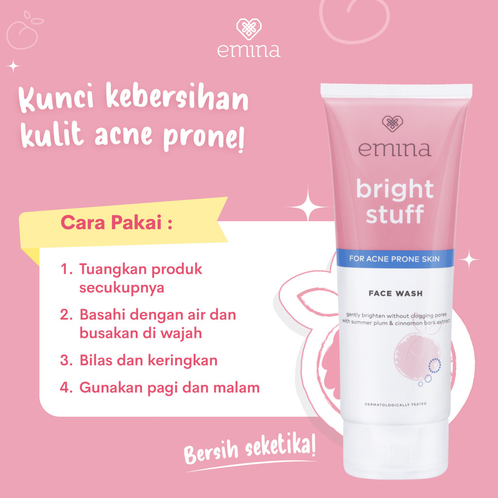 Jual READY EMINA Bright Stuff Series | pencerah Emina toner face wash moisturizing tone up ACNE ...
