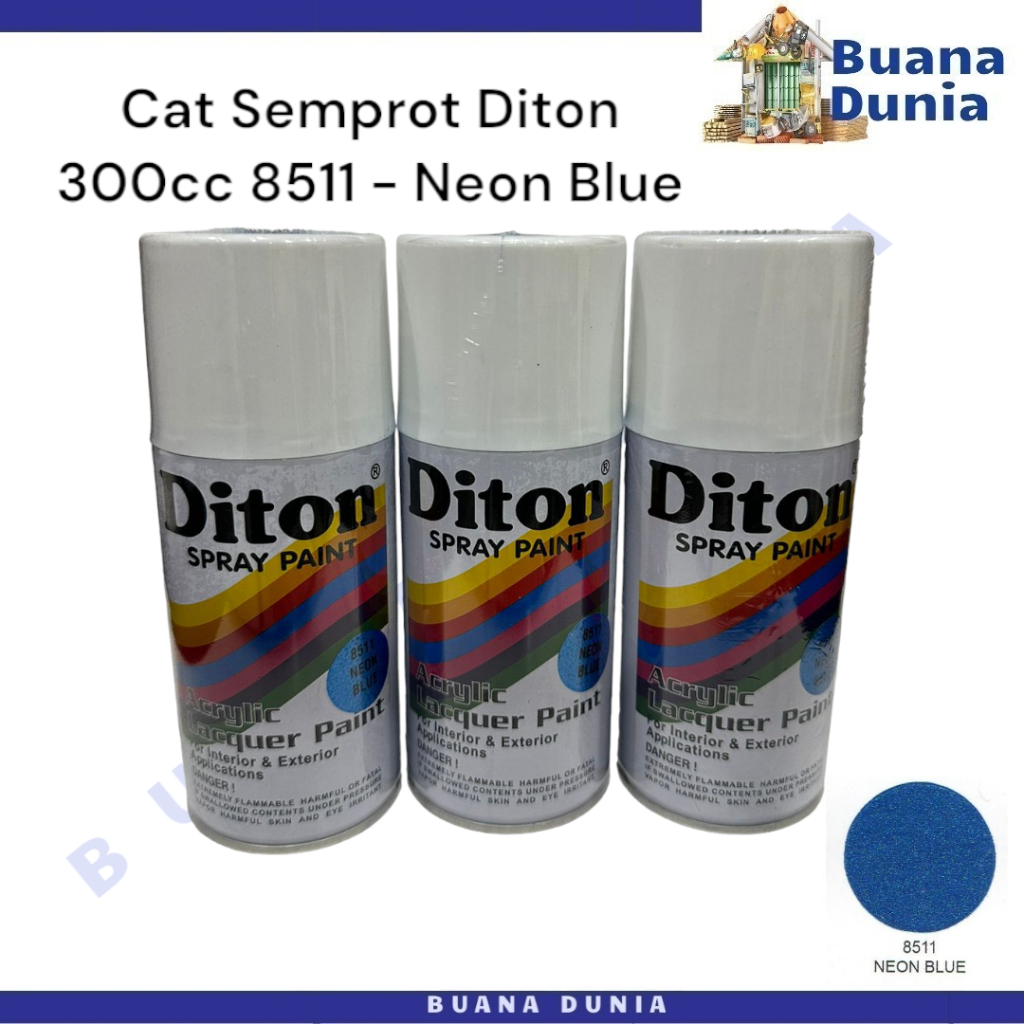 Jual Pilox DITON 300cc | 8511 Neon Blue 300ml | Pilok Cat Semprot | Pylox Spray Paint | (1PC ...