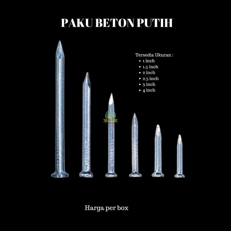 Jual PAKU BETON PUTIH UKURAN 1 INCH - 4 INCH / ISI 300 GR PER KOTAK ...