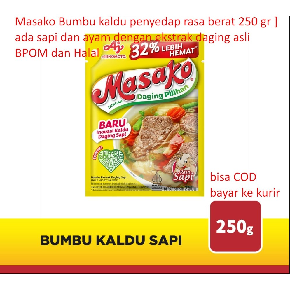 Jual Masako Bumbu kaldu penyedap rasa berat 250 gr ada sapi dan ayam ...