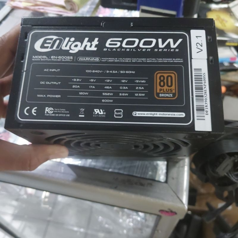 Jual PSU PURE 600watt 80+ BRONZE ENLIGHT Powersupply 600w 2x 8pin enlight MURAH | Shopee Indonesia