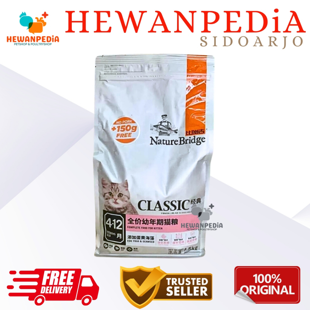 Jual NATUREBRIDGE CLASSIC KITTEN CAT DRY FOOD 1,5 Kg Hewanpedia ...