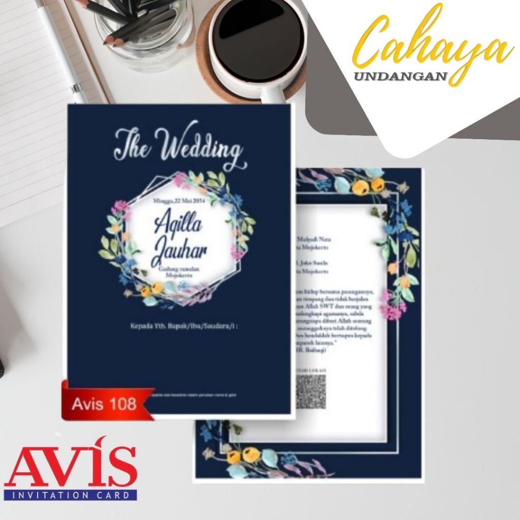 Jual Blangko Undangan Kertas Undangan Pernikahan Avis 108 Harga ...