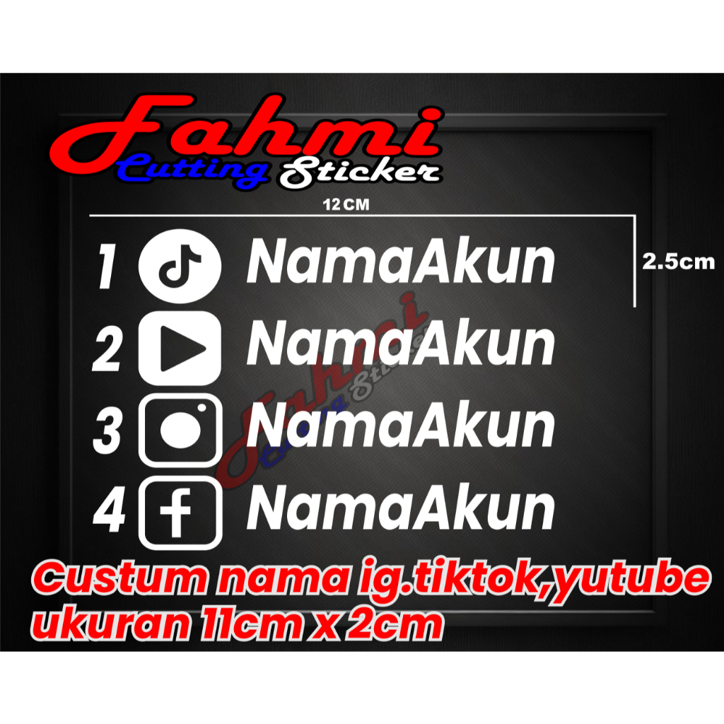 Jual sticker custum nama sosmed | Shopee Indonesia