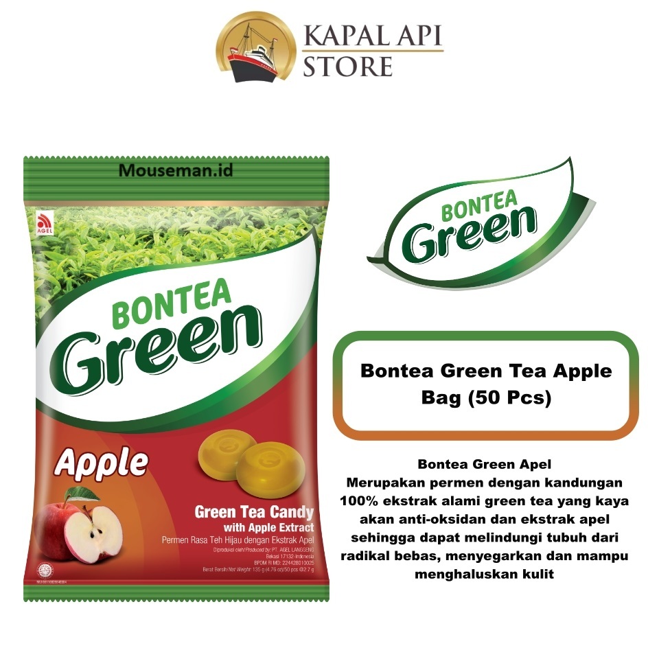 Jual Mouseman - Permen BONTEA Green Tea Candy with Apple Extract Pack ...