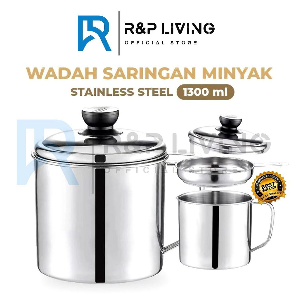 Jual R&P [READY STOK] Oil Pot Saringan Tempat Minyak Goreng Stainless ...