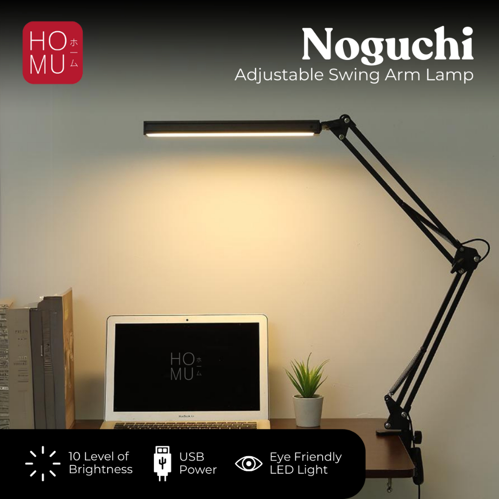 Jual HOMU NOGUCHI Adjustable Swing Swivel Lamp Standing Lampu Meja Arm ...
