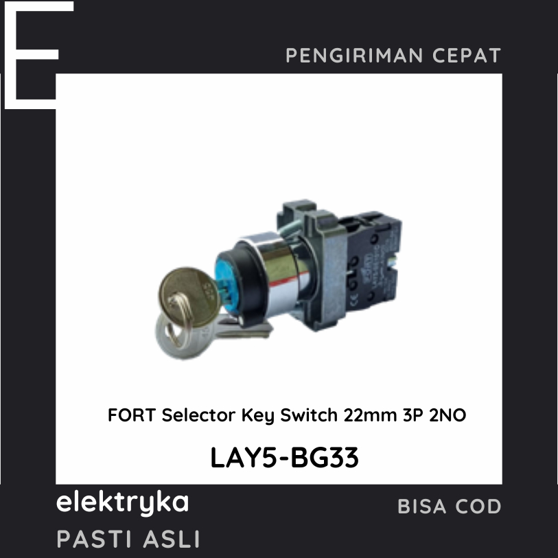 Jual FORT Selector Key Switch 3 Posisi 2NO 22mm LAY5-BG33 | Shopee ...