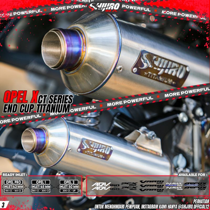 Jual Knalpot Shijiro Tipe Opel X CT Stainless Nmax Aerox Vario 150 Lexy ...