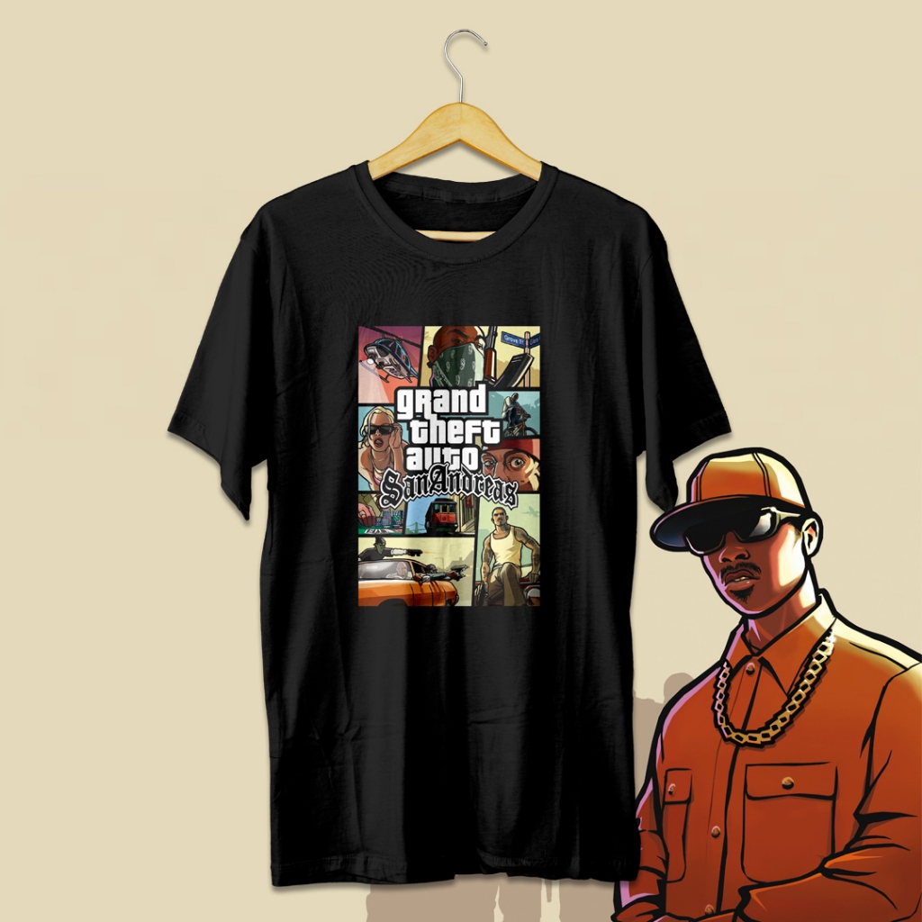 Jual Kaos Grand Theft Auto San Andreas Tshirt Game GTA San Andreas ...