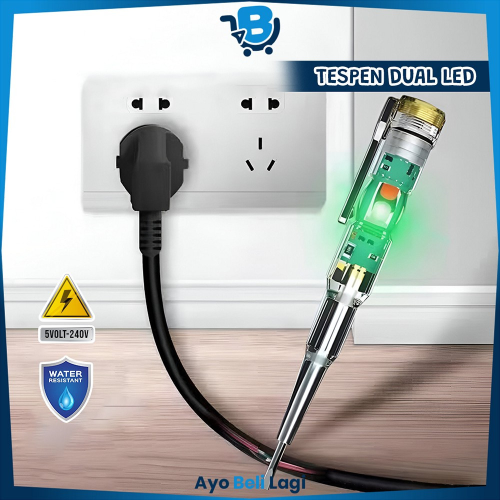 Jual Obeng Tespen Dual LED With Indicator Tester Listrik Lampu Merah ...