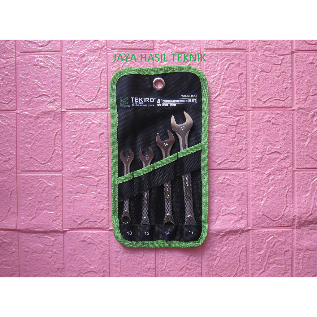 Jual TEKIRO KUNCI RING PAS COMBINATION WRENCH SET 4 PCS (10 MM - 17 MM) | Shopee Indonesia