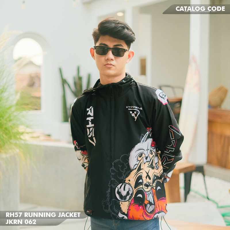 Jual RH57 JAKET RUNNING JKRN 062 || JAKET PRIA / JAKET WANITA | Hitam ...