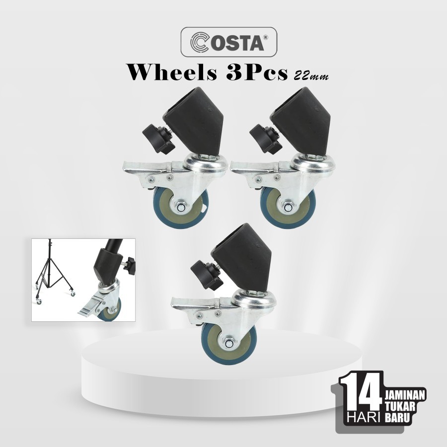 Jual Roda Light Stand Wheels 3 Pcs Rubber Studio Foto Siez 22mm ...
