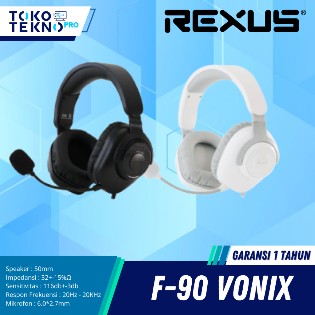 Jual Rexus F90 / F-90 Vonix Gaming Headset Wired Garansi Resmi | Shopee ...