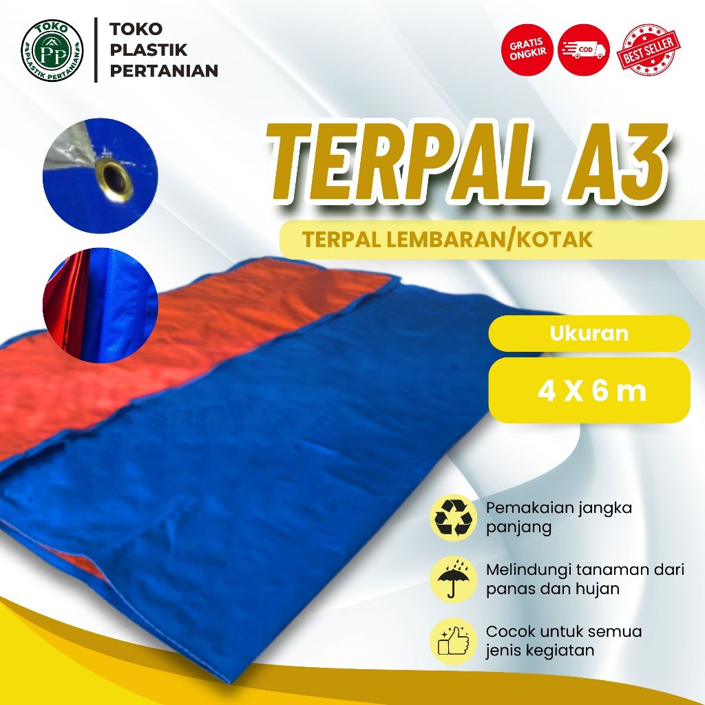 Jual Terpal Plastik Ukuran 4x6 Type A3 Biru Oren Diamond | Shopee Indonesia