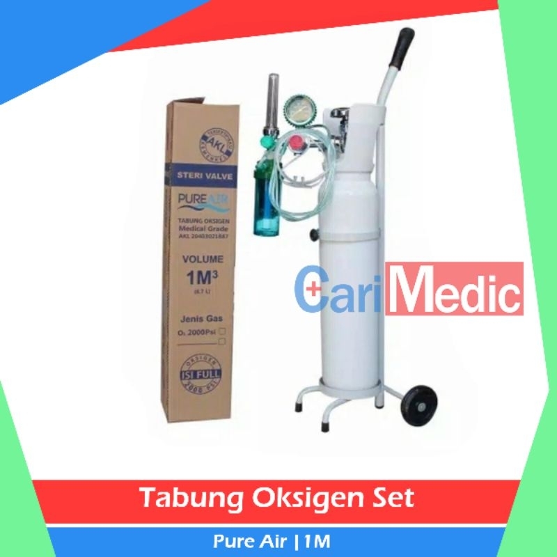 Jual Tabung Oksigen Medis 1m3 + Regulator + Troli Lengkap | Shopee Indonesia