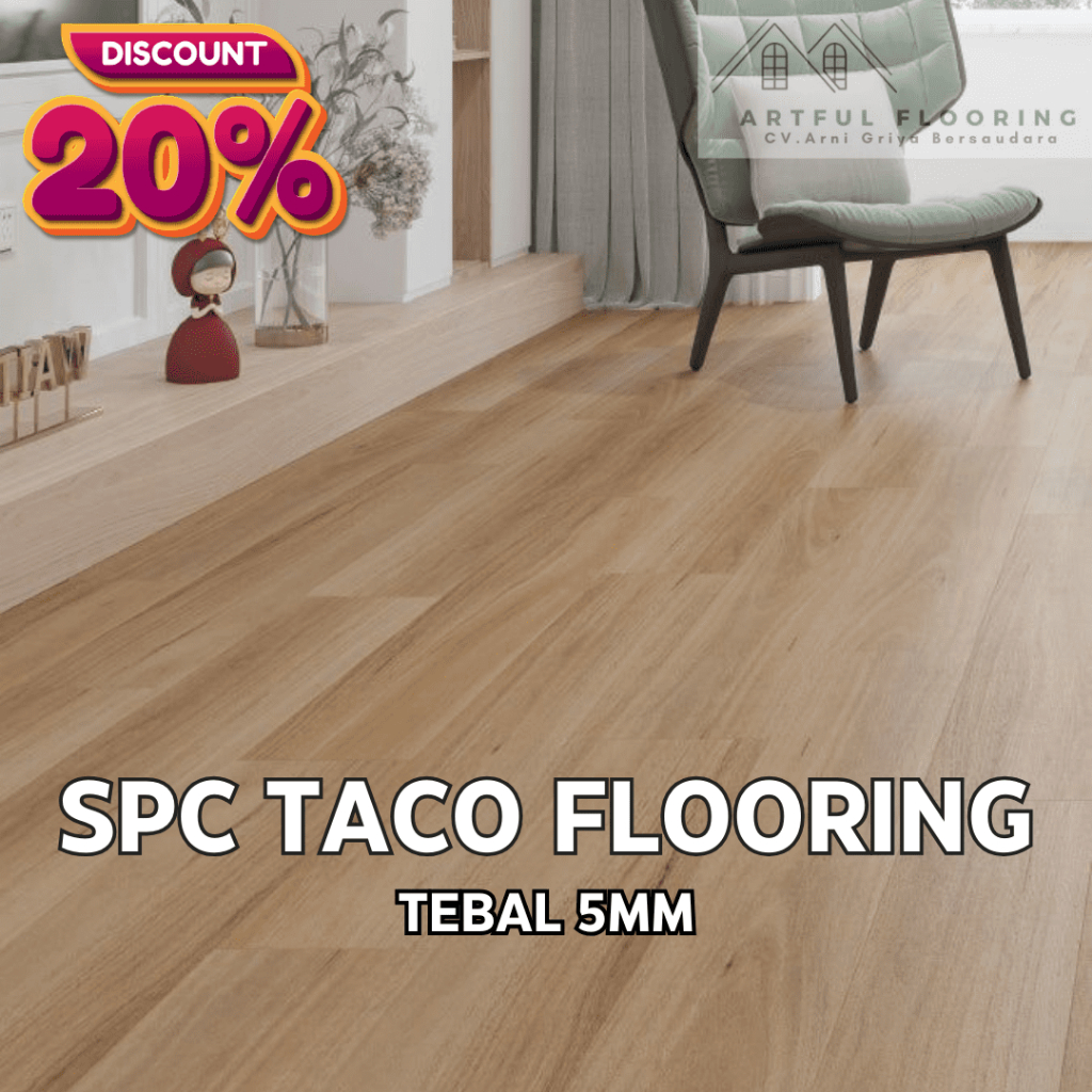 Jual Floor Taco Lantai Vinyl Click SPC 5 mm dijamin anti rayap dan air | Shopee Indonesia