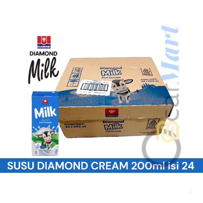 Jual SUSU DIAMOND 200ml 1 Dus CREAM isi 24 DiamondMilk | Shopee Indonesia