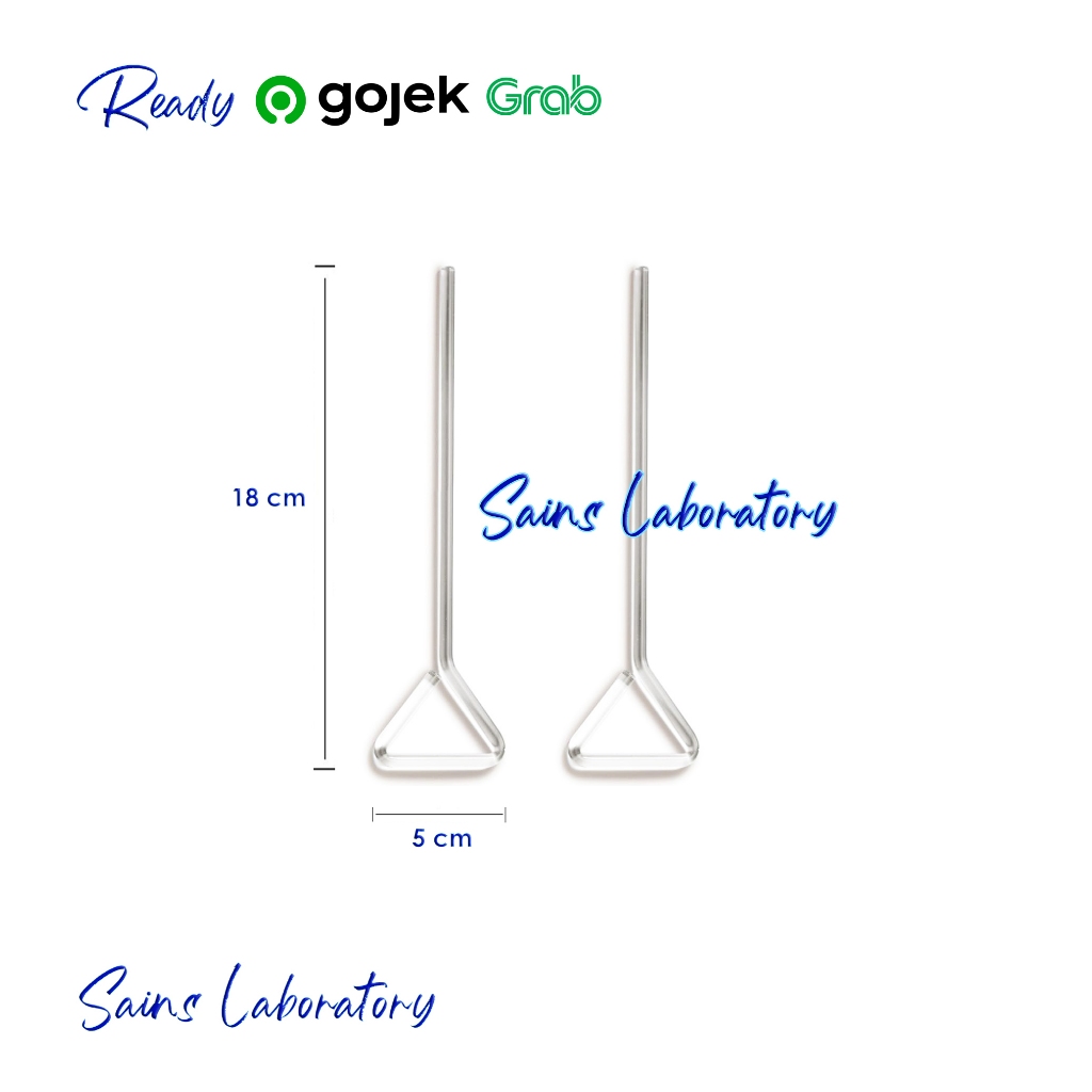 Jual Glass Rod Spreader Segitiga Pengaduk Perata Spatula Segitiga ...