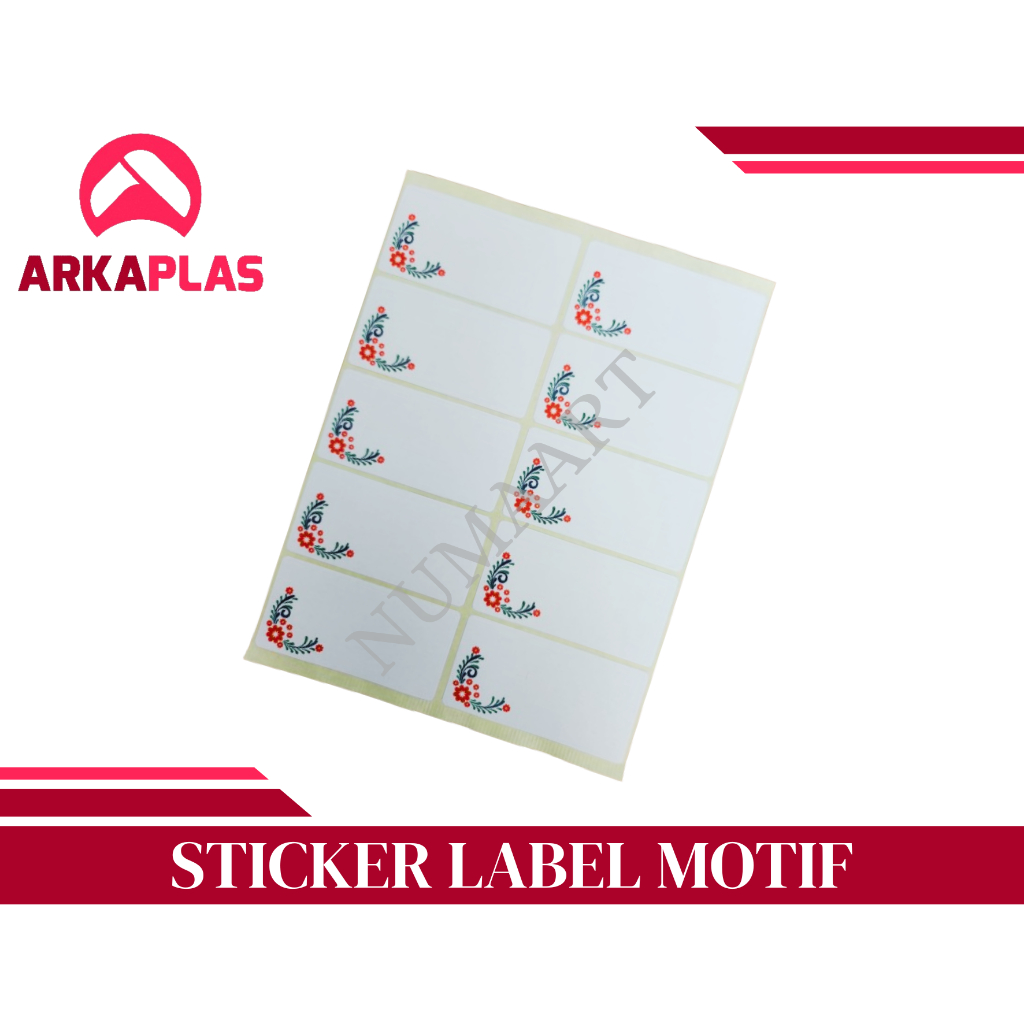 Jual ARKAPLAS / STICKER LABEL MOTIF NAMA UNDANGAN SELF ADHESIVE Ukuran ...