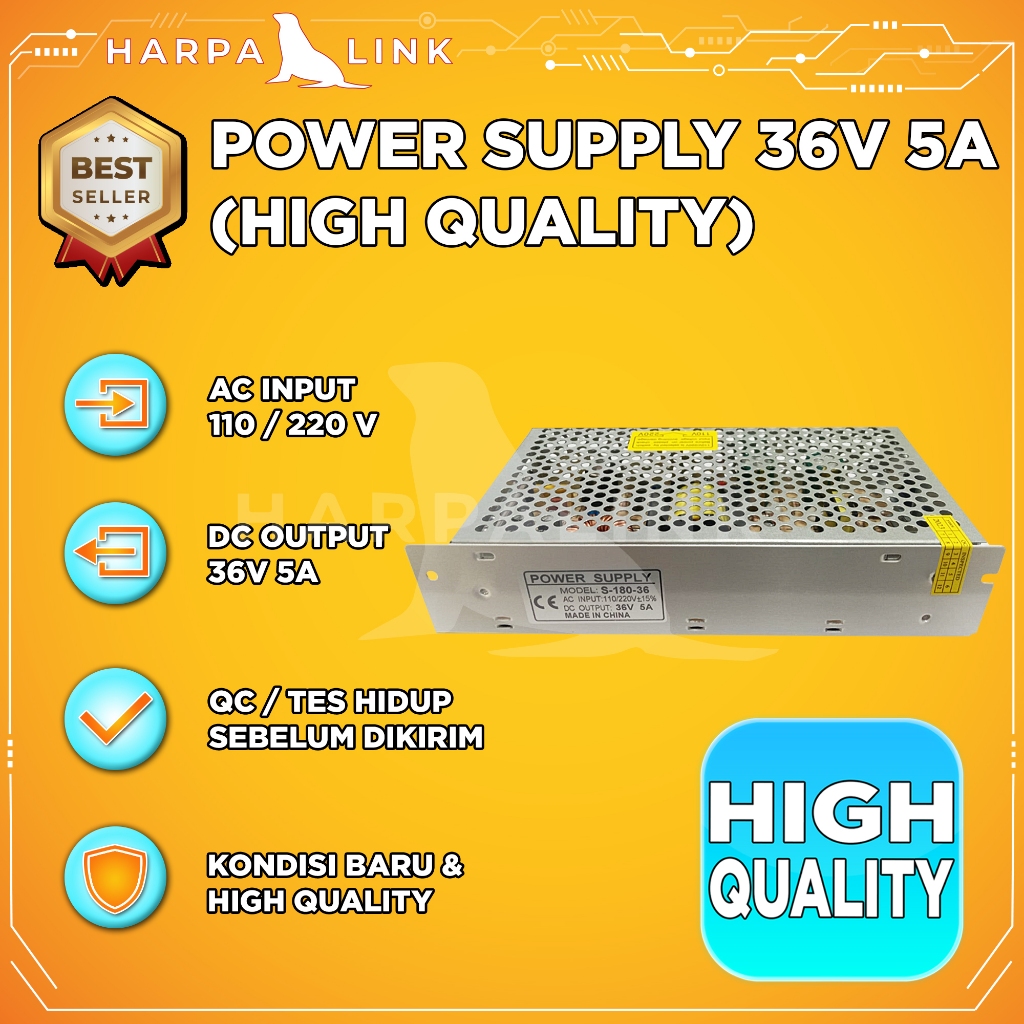 Jual Switching Power Supply PSU 36V 5A High Quality / Power Supply 36V ...