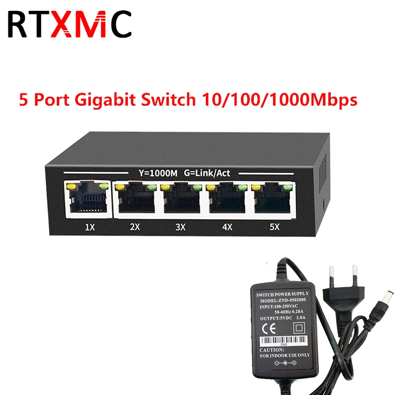 Jual 5 Port 8 Port Gigabit Switch Desktop RJ45 Ethernet Smart Switch 10 ...