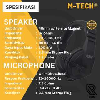 Jual Headset M-Tech A4 Pro Headphone + Mic Untuk Komputer Laptop HP MTech Professional | Shopee ...