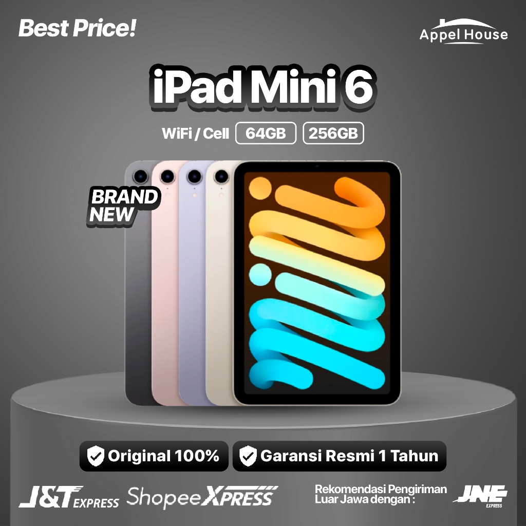 Jual IPAD MINI 6 WIFI & CELL UNIT BARU GARANSI RESMI | Shopee Indonesia