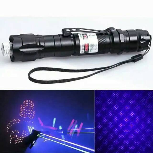 Jual Blue Purple Laser Pointer 405MN 5MW 8000M / Laser Warna Biru Ungu ...