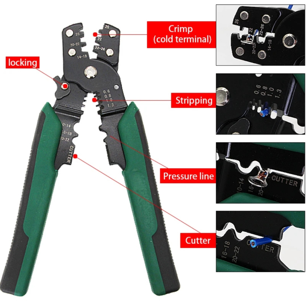 Jual Tang Crimping Press Skun Kabel Kombinasi / Tang Potong Kupas Kabel ...