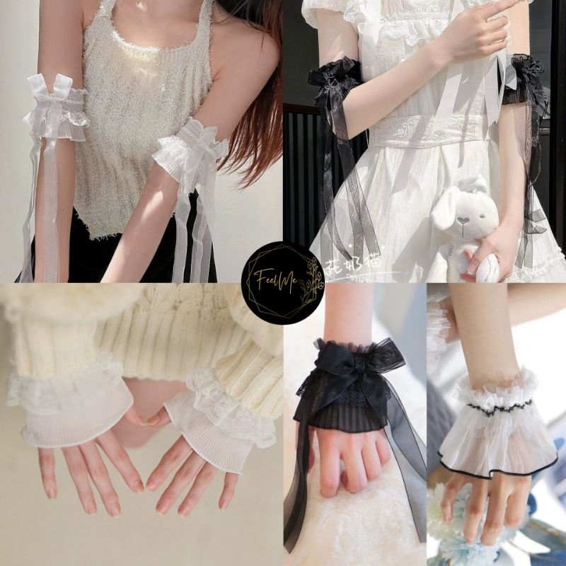 Jual Feelme KK-376 Manset tangan renda handsock lolita ruffles cuff ...