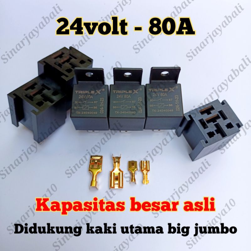 Jual relay 24volt 4kaki rellay 24v 80a lampu klakson stater rilay ...