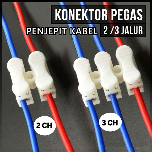 Jual Sambungan Kabel Jepit 2 Jalur Dan 3 Jalur / Konektor Kabel Quick Connect CH2 Dan CH3 ...