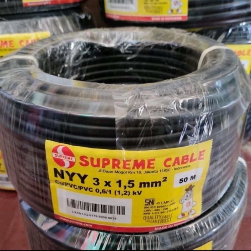 Jual SUPREME NYY 3 x 1.5 mm x 50 meter (Hitam) | Shopee Indonesia