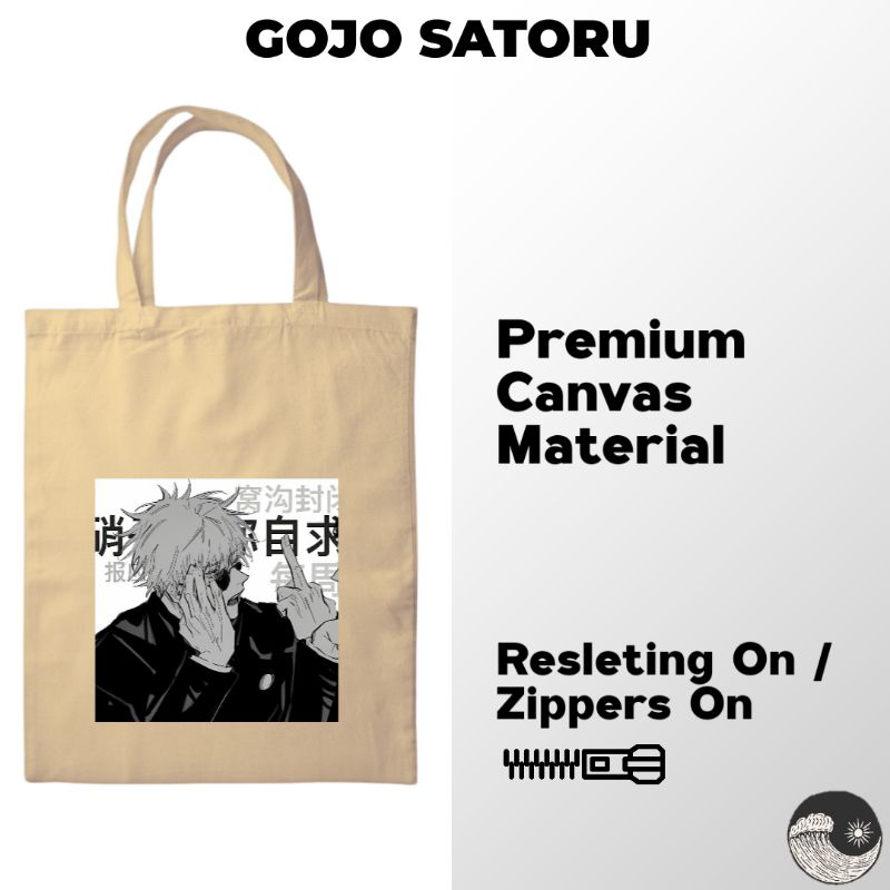 Jual Tote Bag Anime Jujutsu Kaisen - Tote Bag Gojo Satoru - Tote Bag ...